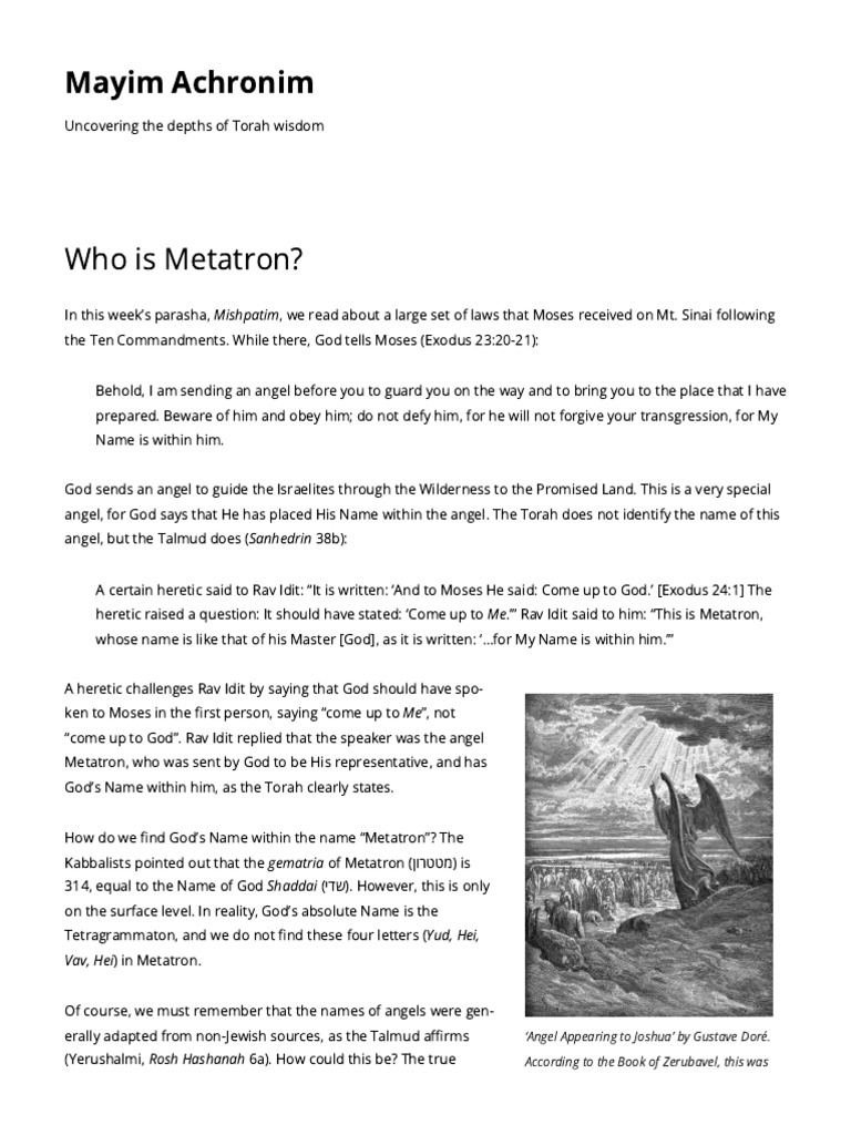 Metatron: The Angel of Guidance | PDF | Theology | Torah