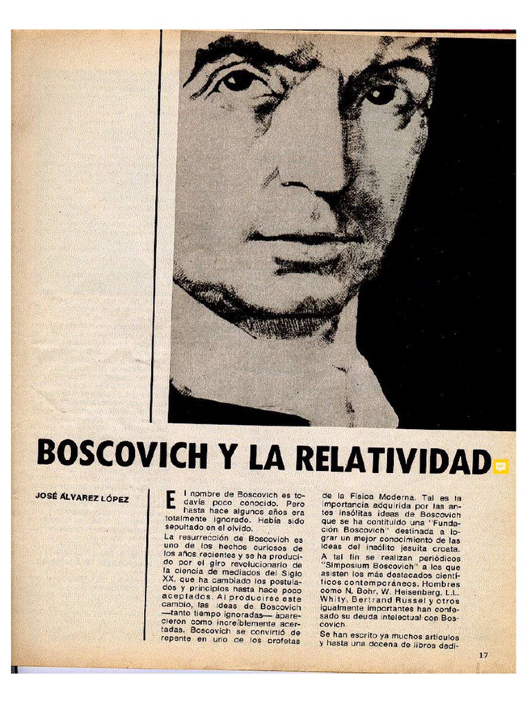 Boscovich y La Relatividad - José Álvarez López | PDF