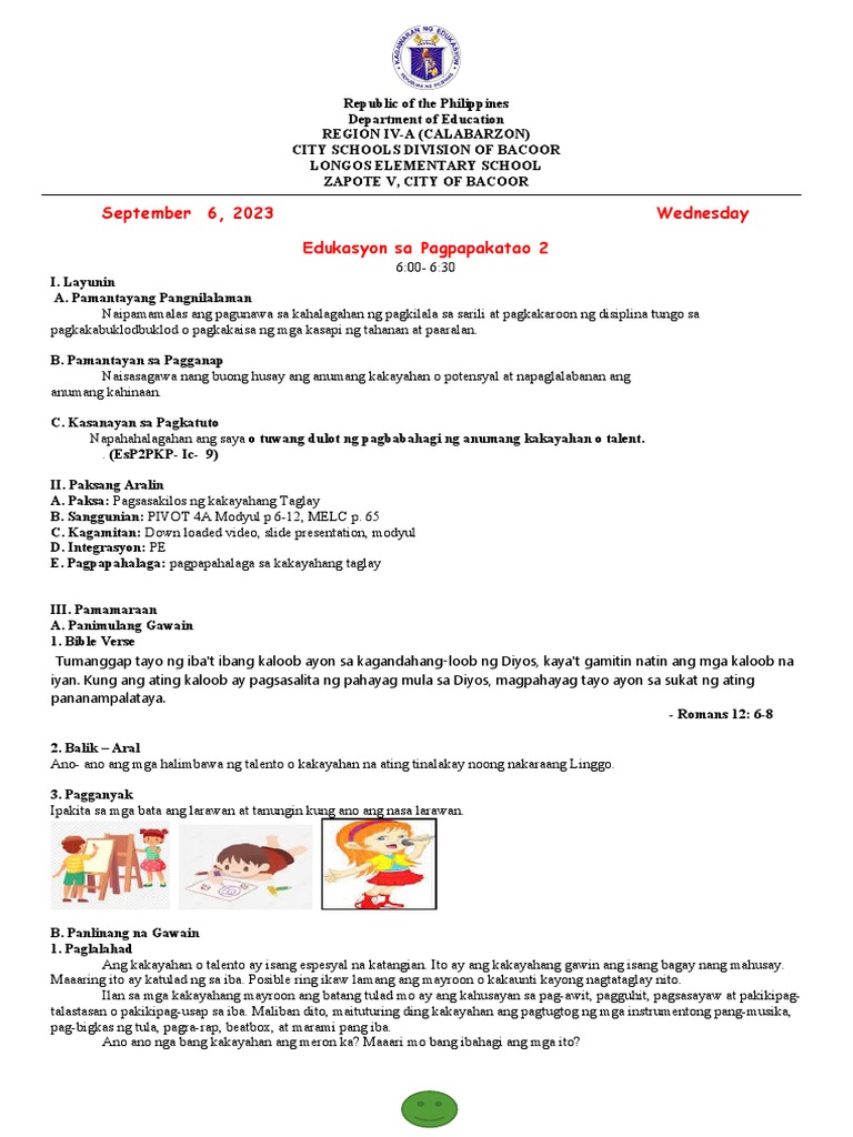 DLP-ESP2-Q1-Week-2-DAY (3-5) | PDF