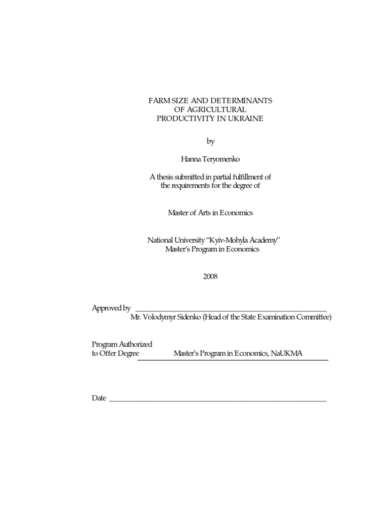 0 - Thesis - Paper - Concept of Determinants - FARM SIZE AND ... 0 - Thesis - Paper - Concept of Determinants - FARM SIZE AND ...
