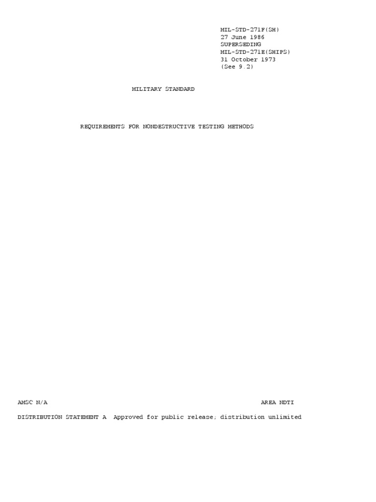 Mil STD 271 | PDF | Nondestructive Testing | Radiography