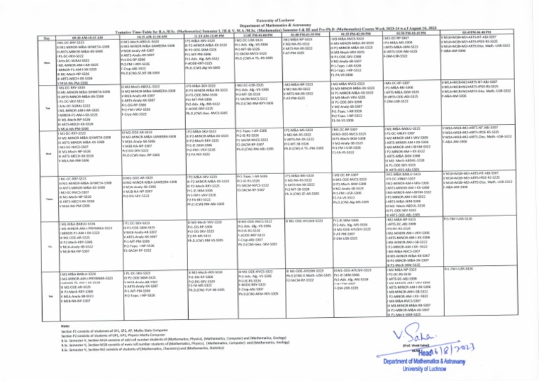 Maths Time Table | PDF