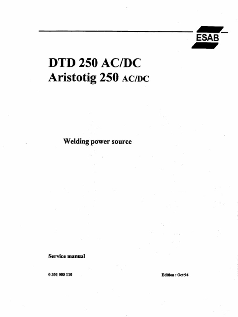 Esab DTD 250 Ac DC Aristotig 250 Ac DC | PDF