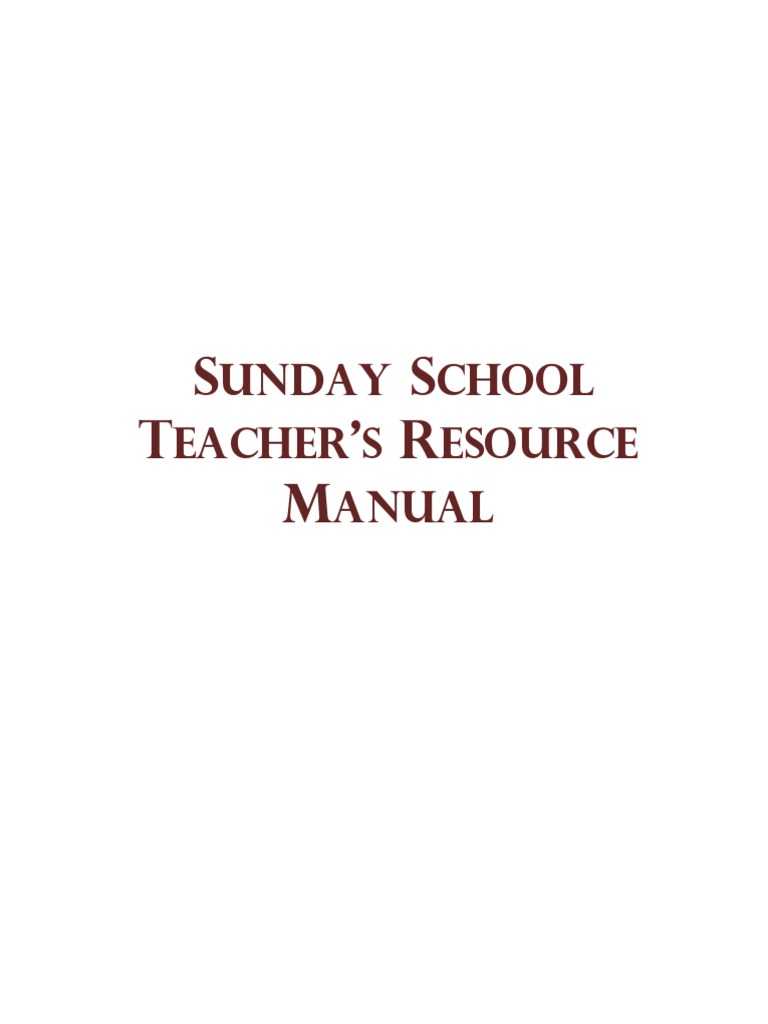 Sunday School Teacher Resource Manual | PDF