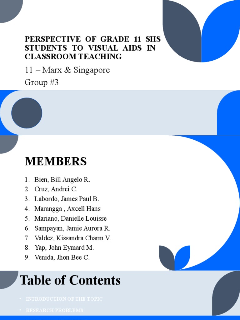 Grade 11 Students' Views on Visual Aids | PDF | Teachers | Learning