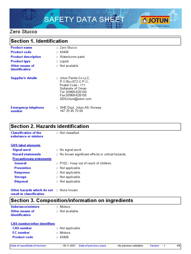 Safety Data Sheet: Section 1. Identification | PDF