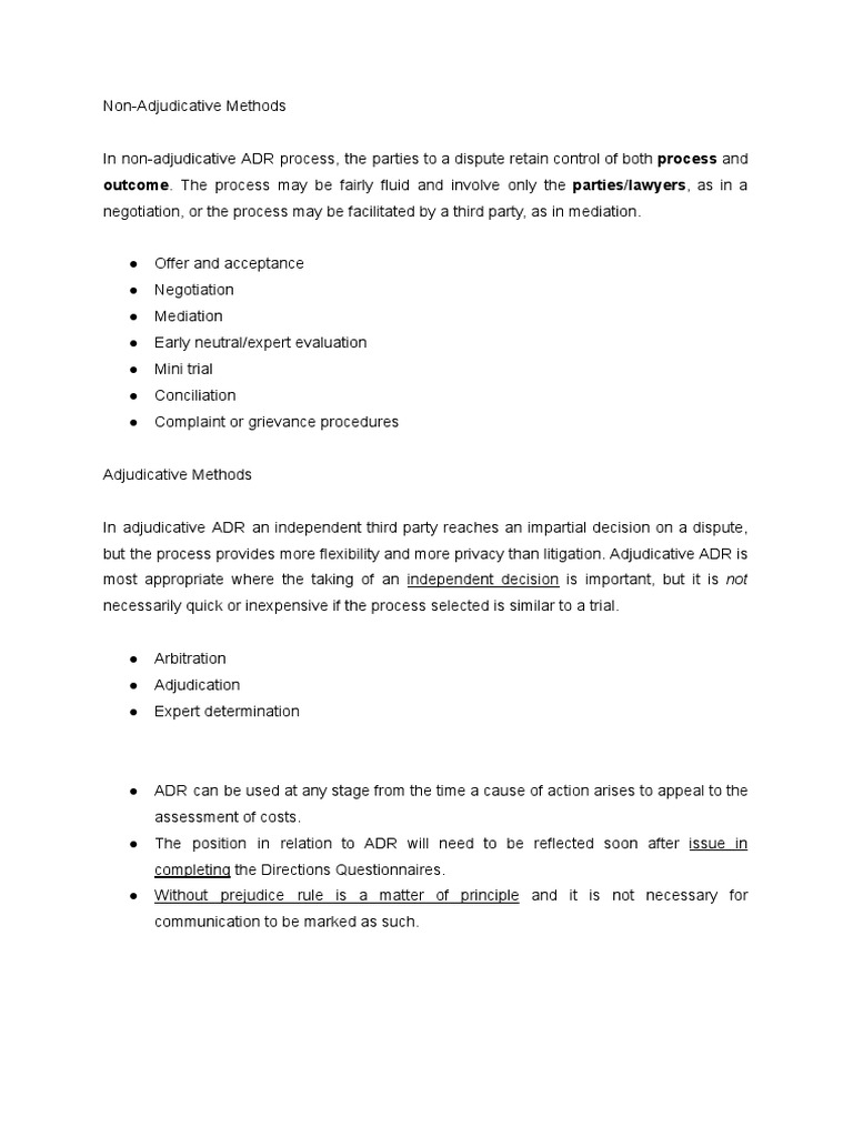 Adr Notes | PDF | Finance & Money Management