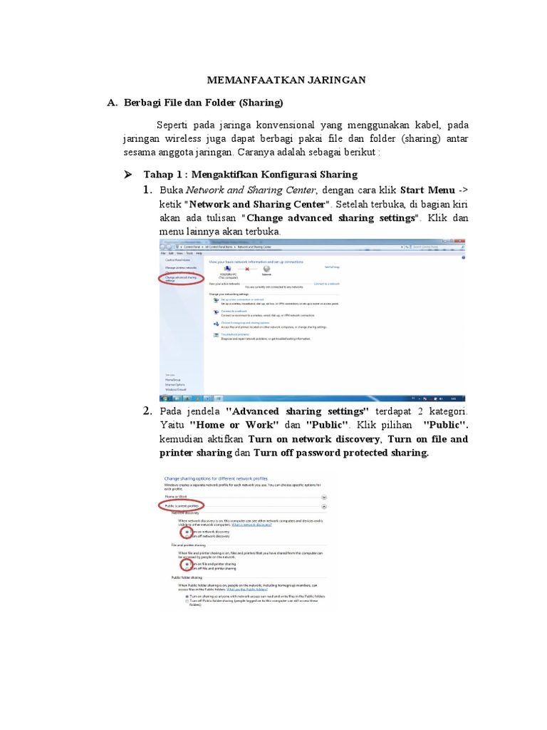 Cara Berbagi File dan Printer di Jaringan | PDF