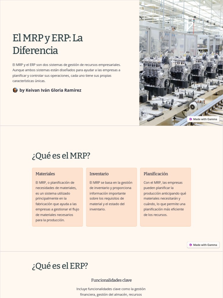 El MRP y ERP La Diferencia | PDF | Planificación de recursos ...