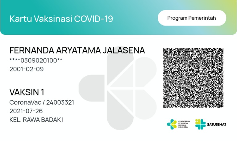 Sertifikat Vaksin Dosis 1 Fernanda 553 Pdf