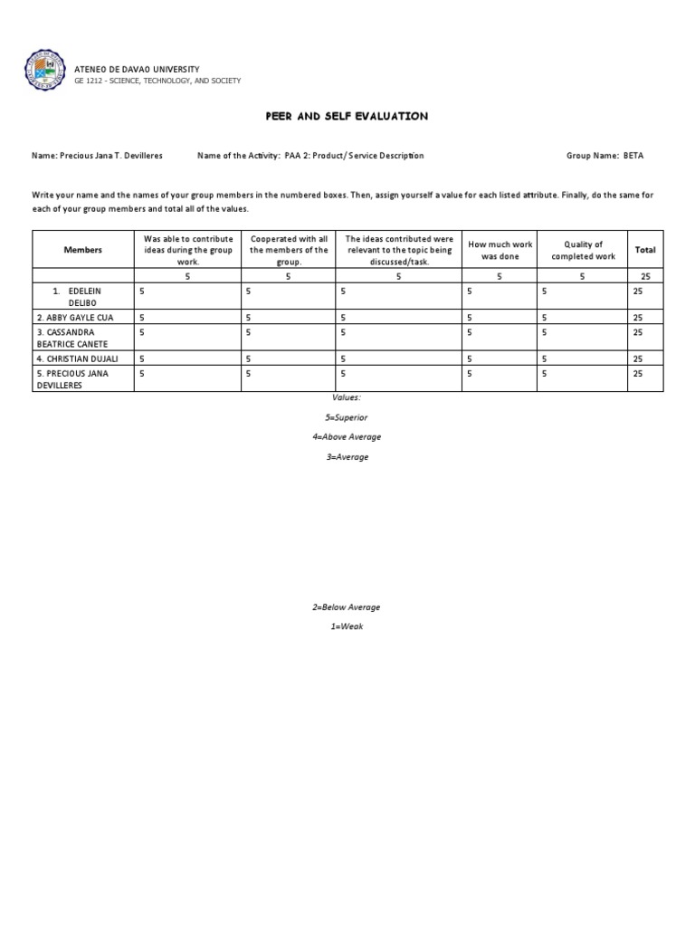 Peer Evaluation 4 | PDF | Cognition | Science