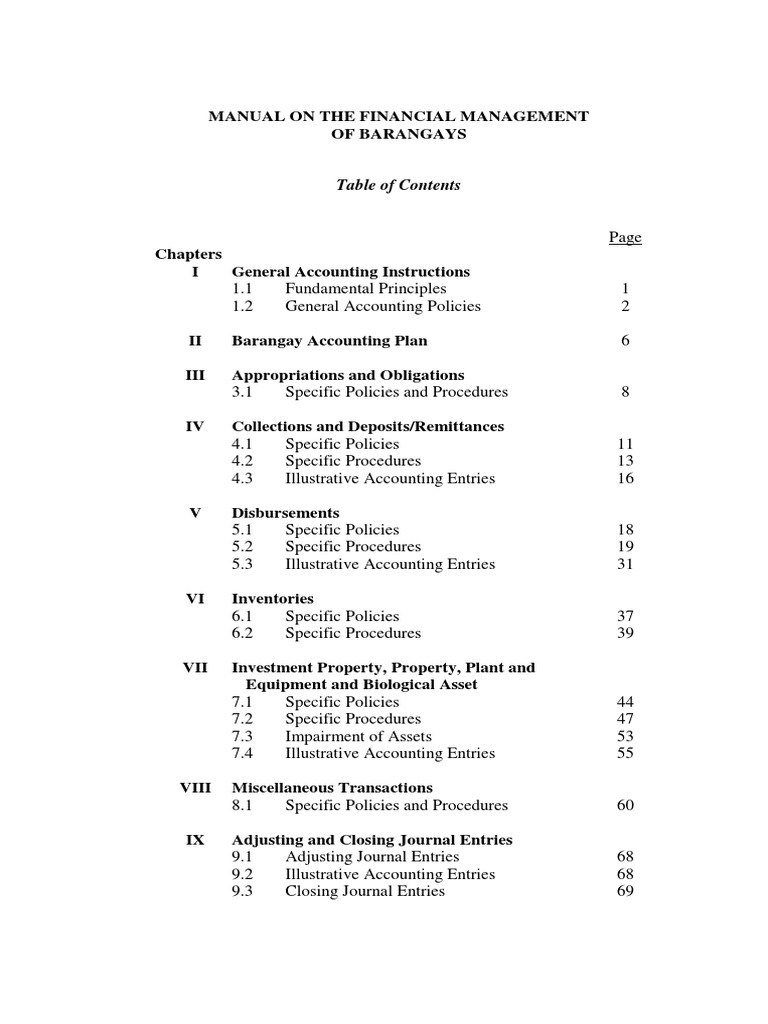 Barangay Financial Management Manual | PDF