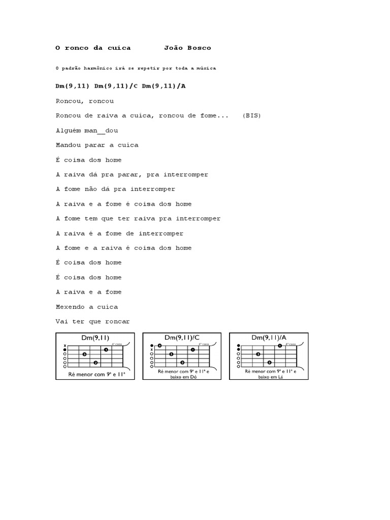 O Ronco da Cuíca: Letra e Significado | PDF