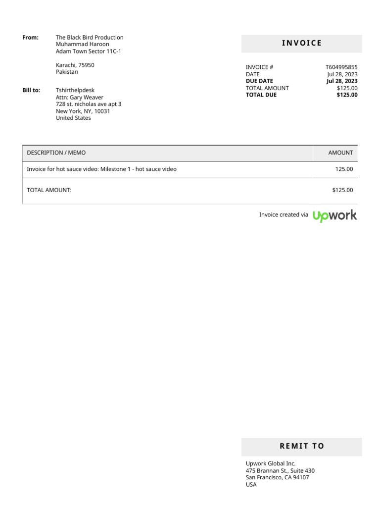 Invoice: From | PDF