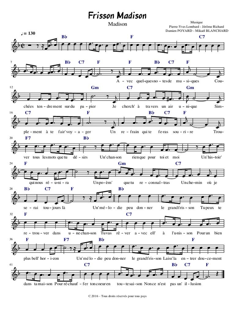 Frisson Madison Partition | PDF