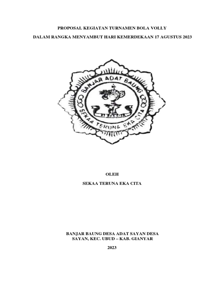 Proposal Kegiatan Turnamen Bola Voly Dengan Tim | PDF