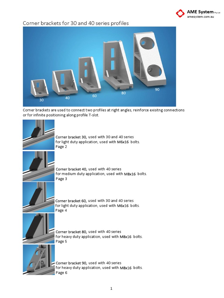 Data Sheet For Corner Brackets V1 | PDF | Manufactured Goods