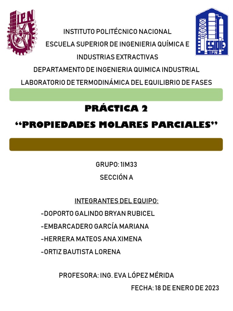 Práctica2 - Propiedades Molares Parciales-2 | PDF | Densidad | Concentración
