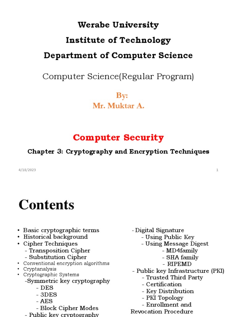 Chapter 3 | PDF | Cryptography | Public Key Cryptography