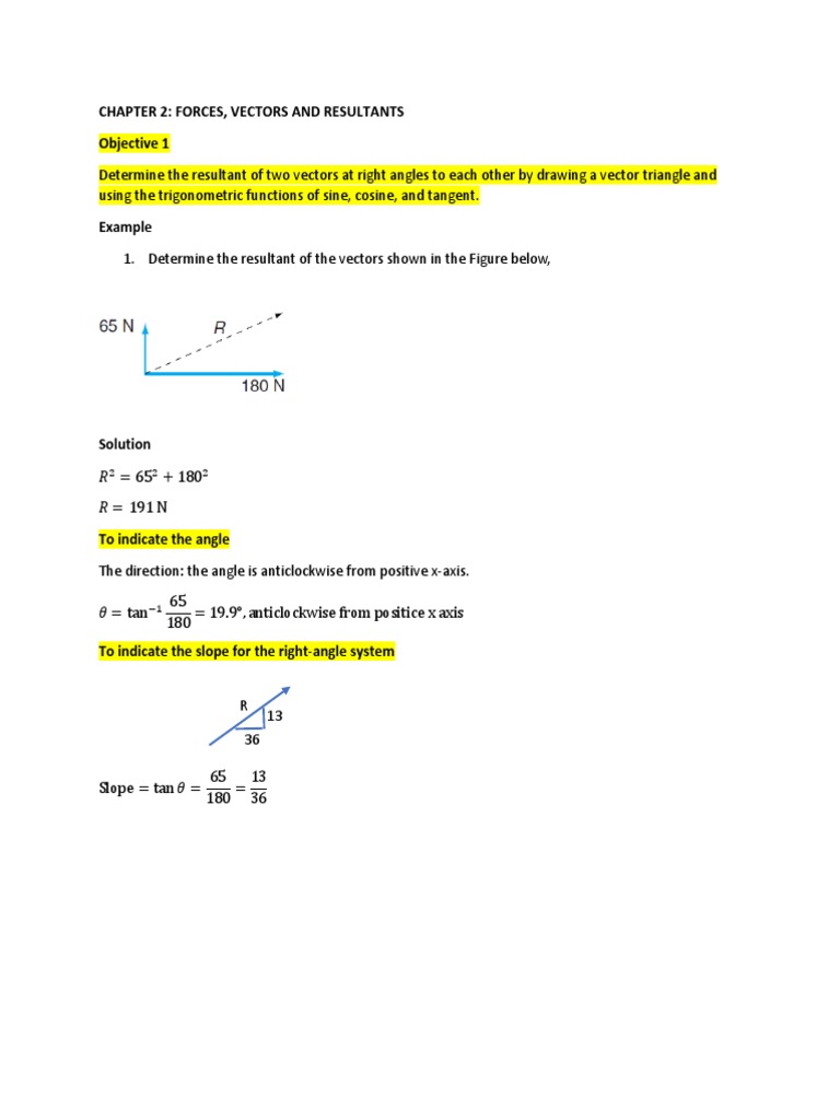 CHAPTER 2 Forces, Vectors and Resultants | PDF | Trigonometric ...