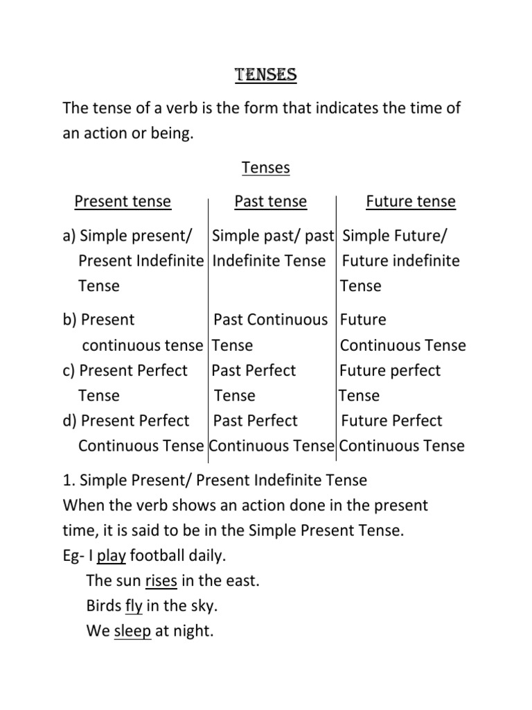 Tenses | Download Free PDF | Grammatical Tense | Verb