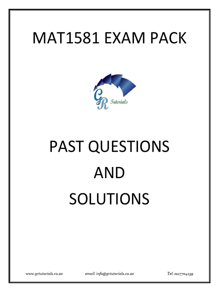 Mat1581 Exam Pack PDF | PDF | Mathematical Objects | Abstract Algebra Mat1581 Exam Pack PDF | PDF | Mathematical Objects | Abstract Algebra