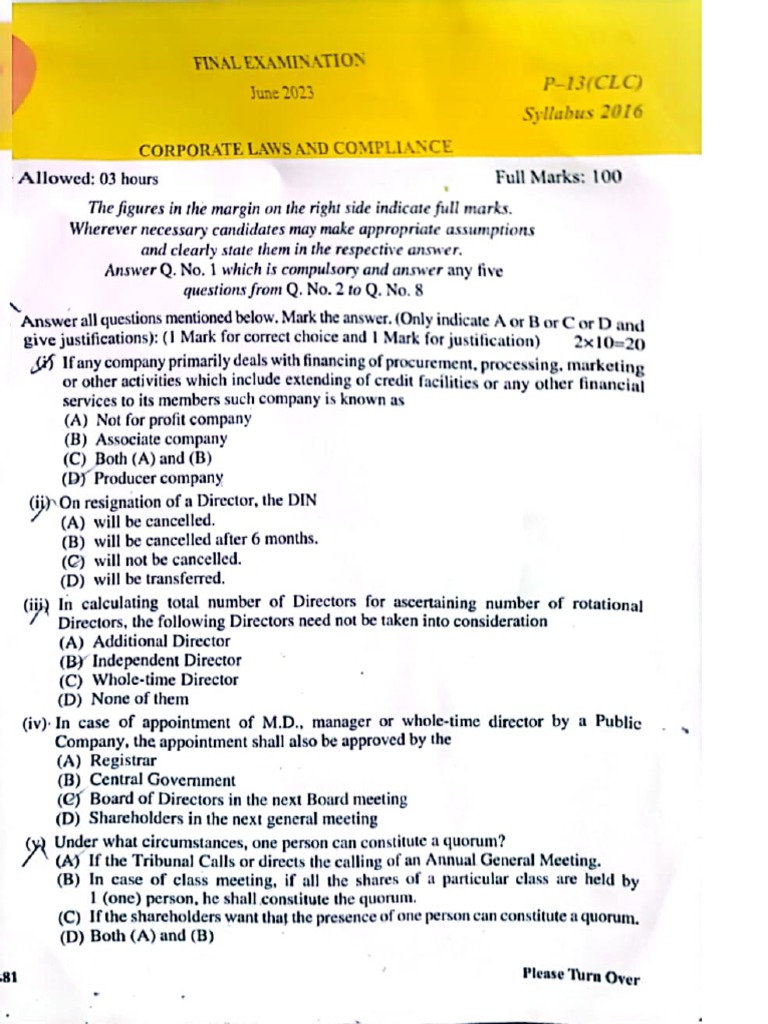 Cma Final Law Old Syl P13 - July 23 @icmaifamily | PDF