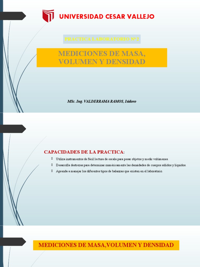 Medición de Masa, Volumen y Densidad | PDF | Volumen | Medición
