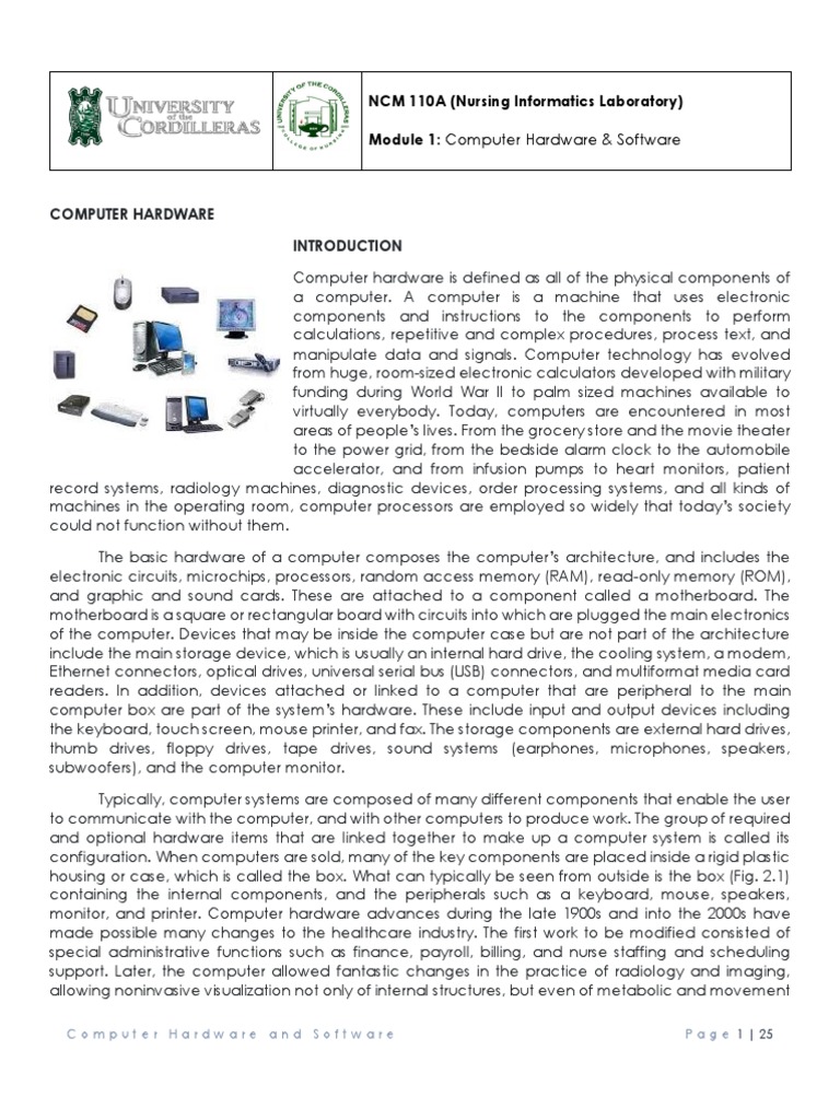 NCM 110A Module 1 Computer Hardware and Software | PDF | Usb Flash Drive | Computer Data Storage