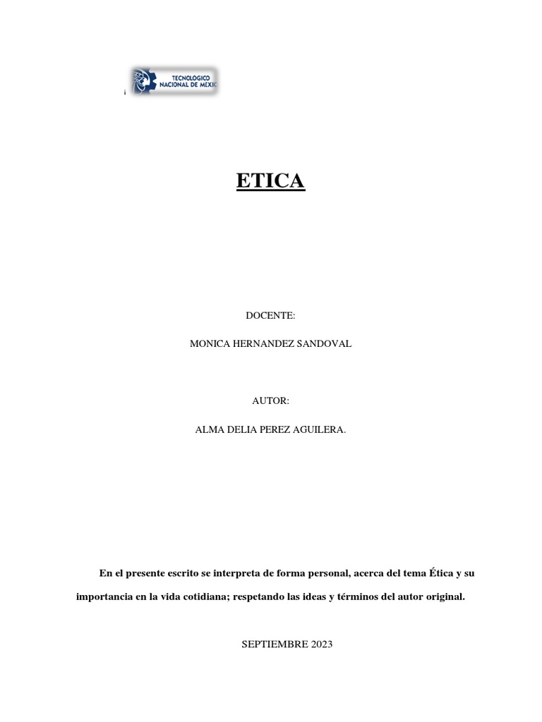 Tarea Etica 1 | PDF | Moralidad