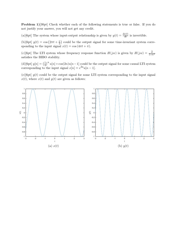 2018midterm1 Solution | PDF | Computer Science | Signal Processing