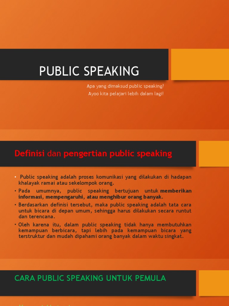 Public Speaking | PDF