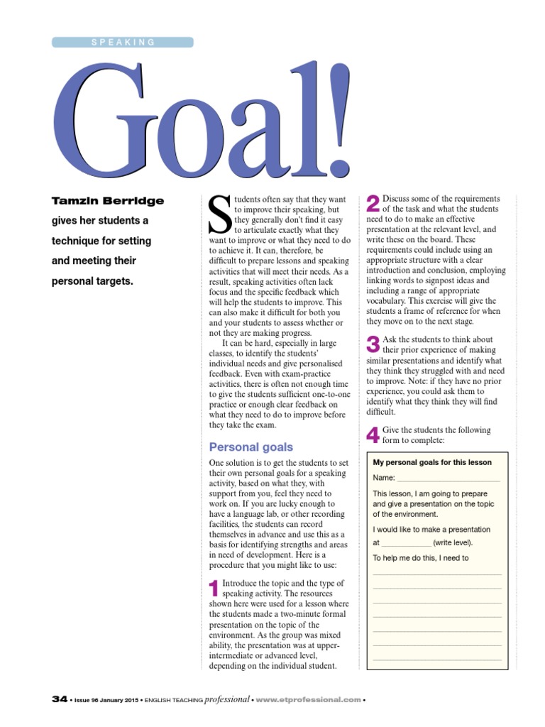Helping Sts Set Their Own Goals | PDF | Cognition | Learning