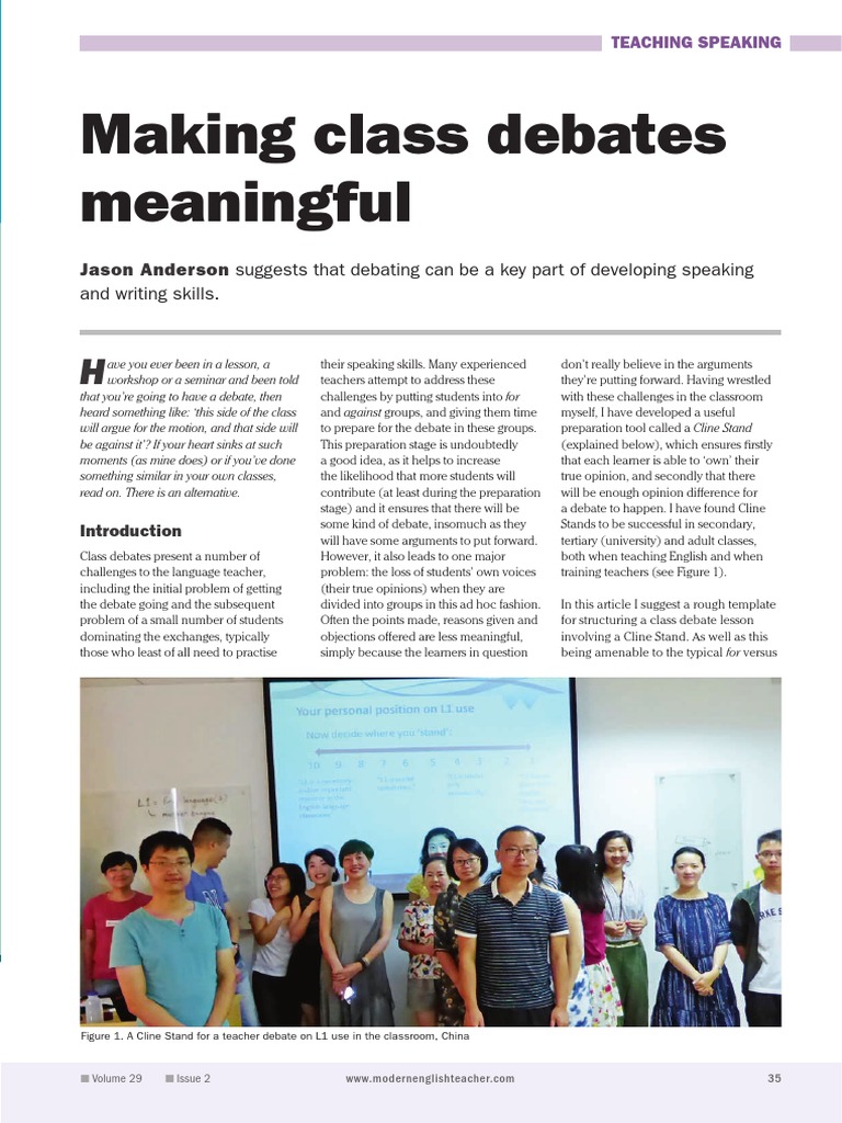 Making Class Debates Meaningful | Download Free PDF | Teachers | Learning
