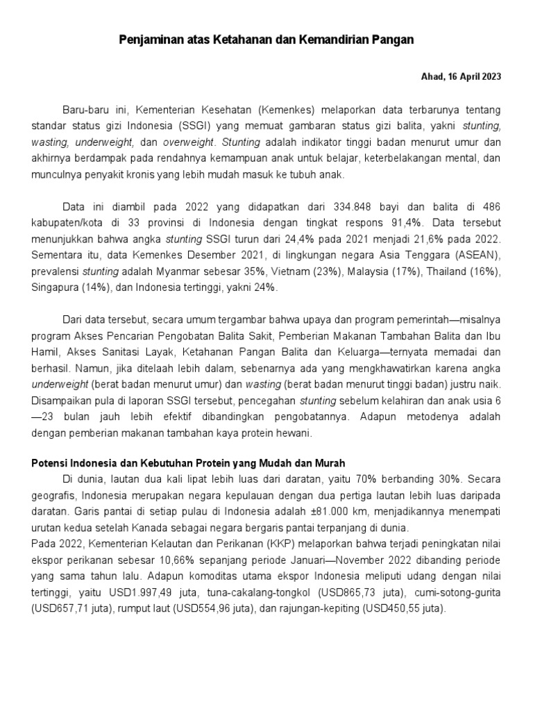 Ketahanan Pangan dan Solusi Islam | PDF | Kesehatan Holistik