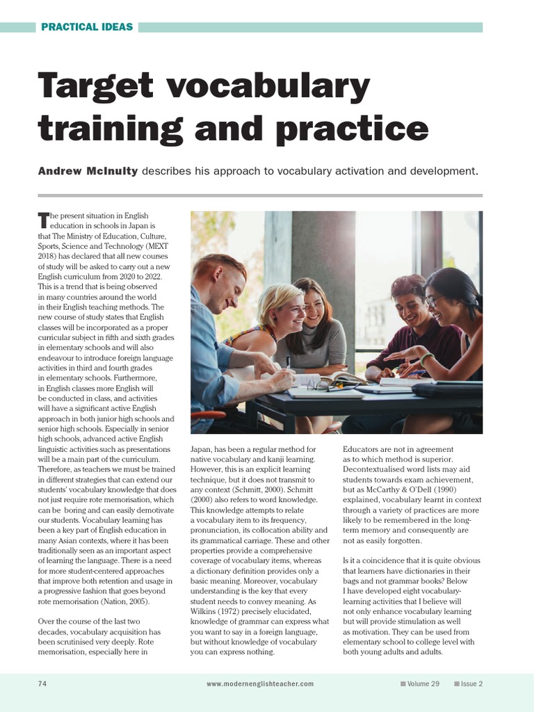 Target Vocabulary Training and Practice | PDF | Vocabulary | Adjective