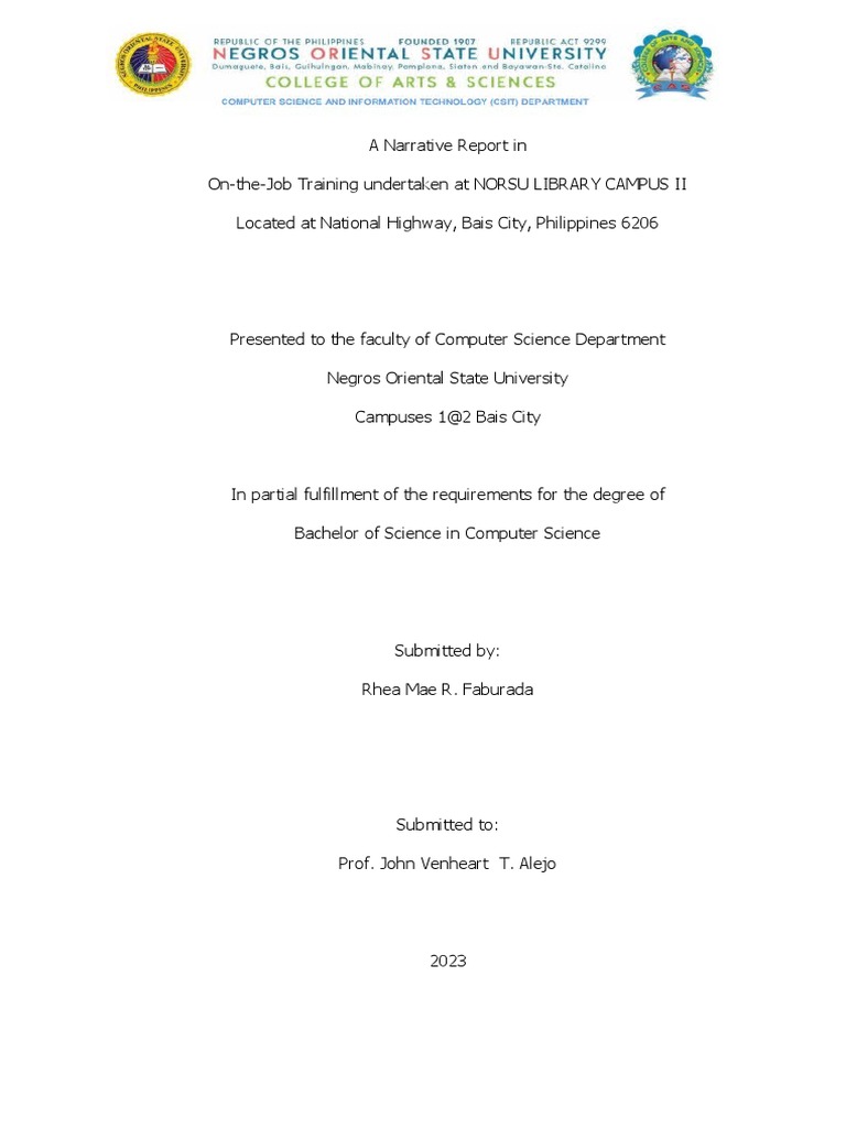 Faburada Rhea Mae Norsu Bais Library Campus II | PDF | Libraries | Behavior Modification