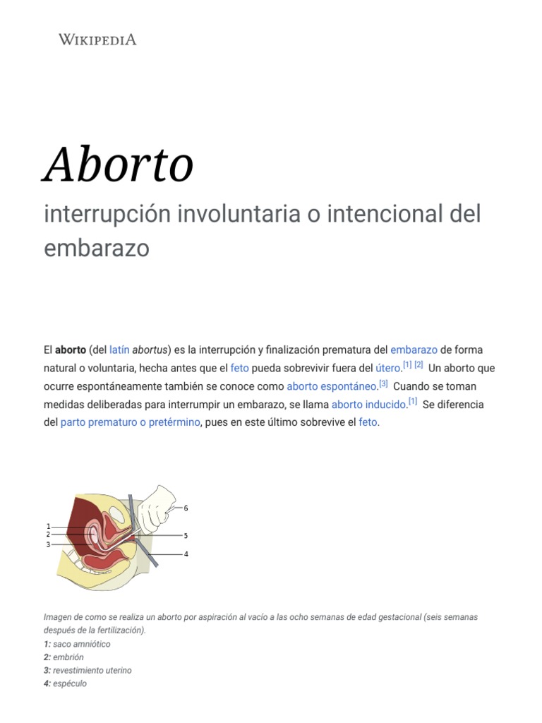 Aborto - Wikipedia, La Enciclopedia Libre | PDF | Aborto | Ciencias de ...