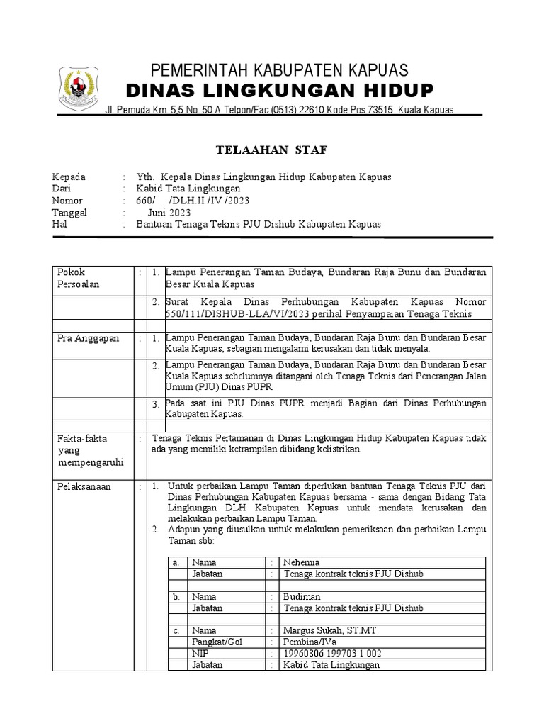 Telaahan Staf PLN | PDF