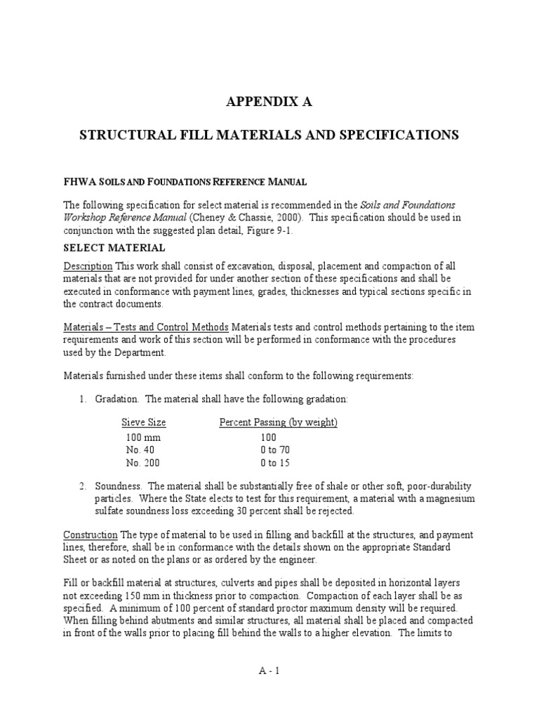 Backfill Engineering Fill Material Specs | PDF | Specification ...