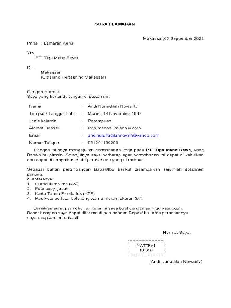 S.LAMARAN Andi Nurfadilah Novianty | PDF