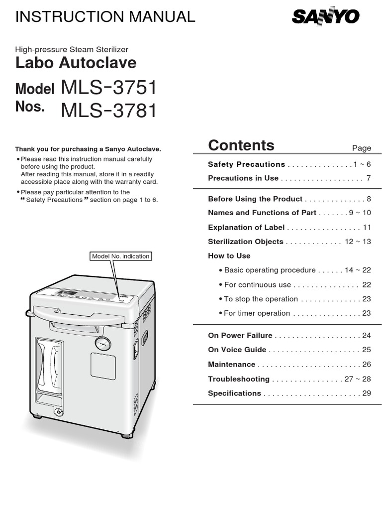 Panasonic - Autoclave Floor Standing Top Loading - MLS 3781 - 3751 ...