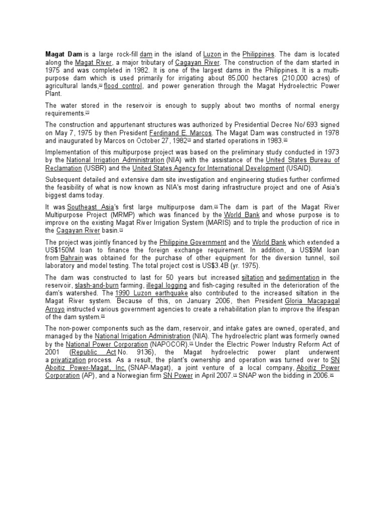 Magat Dam | PDF | Hydrology | Water Magat Dam | PDF | Hydrology | Water