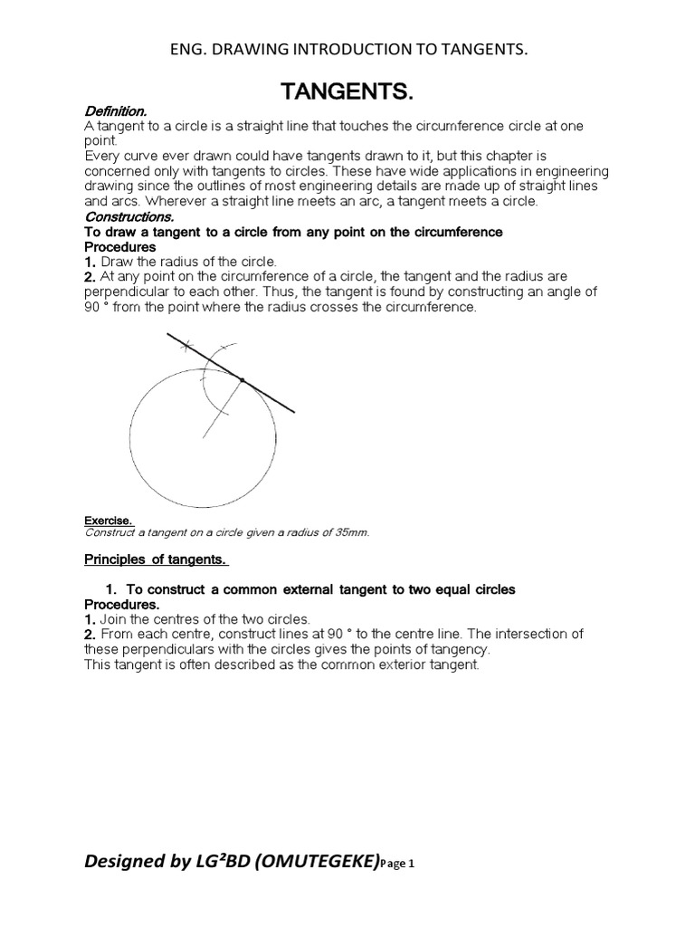 Tangents Notes | PDF