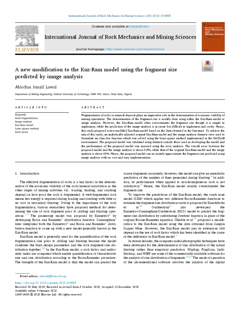 A New Modification To The Kuz-Ram Model Using The Fragment Size ...