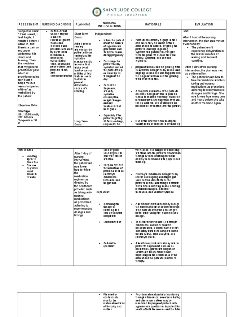 Nursing-Care-Plan-Template - PDF p2 | PDF | Dehydration | Pregnancy
