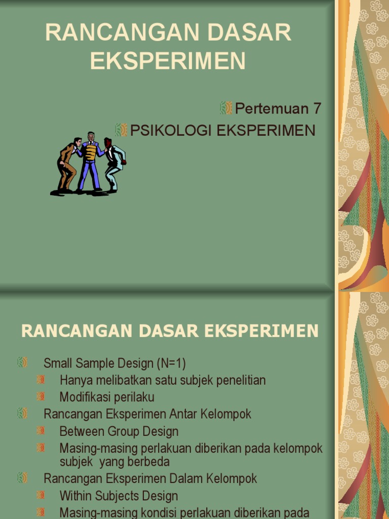 Psikologi Eksperimen Rancangan Eksperimen | PDF