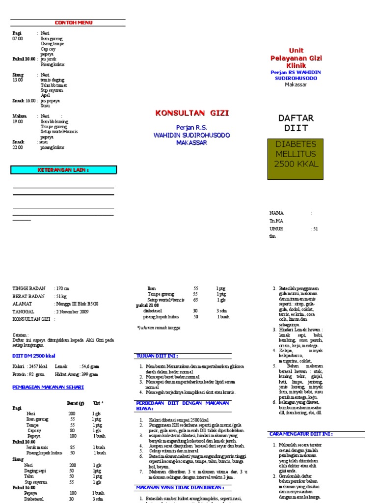 Leaflet Diet DM | PDF