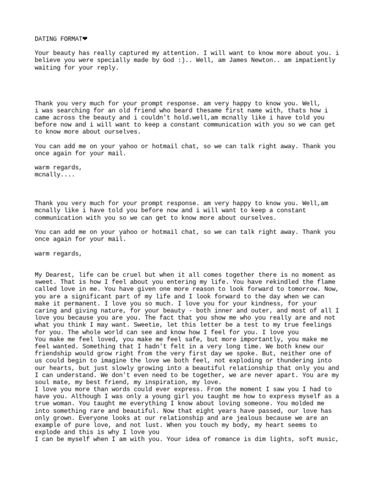 Dating Format | PDF | Love