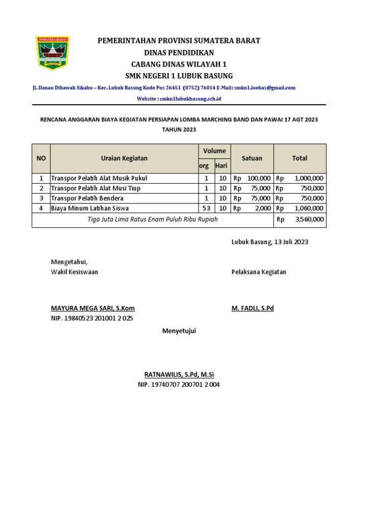 Contoh Rab Marchingband | PDF